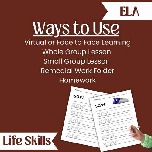 Life Skills Worksheets, Hardware Tools for Work Home Job Skills, Special Ed