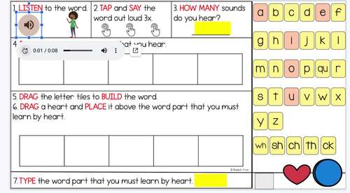 HEART WORDS | Word Wall | Word Mapping for Google Classroom | Science ...