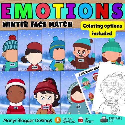 Emotions Face Match: A Fun Winter-themed Face-Matching Game for Kids