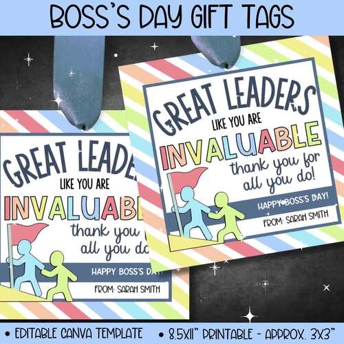 Boss's Day Leader Appreciation Gift Tag, Leadership Bosses Principal ...