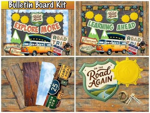 Road Trip Bulletin Board Kit Travel Cutouts and Theme by Bulletin Board ...