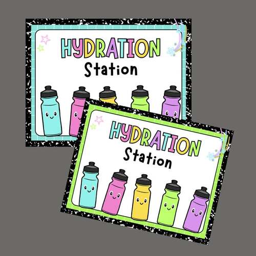 Hydration Station Signs Rules Numbers Composition Notebook Classroom ...