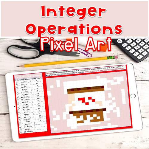 Integer Operations | Pixel Art | Distance Learning | Digital Color by ...