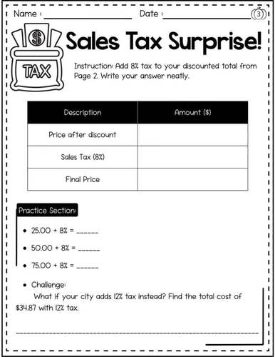 6th Grade Thanksgiving Math Activities - Budgeting, Graphing & Geometry
