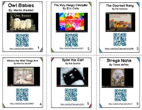 Read Aloud Picture Books 150 Story Time Read Aloud for kids QR Codes ...