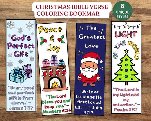 Christmas Bible Verse Coloring Bookmarks for Kids - Fun Digital ...