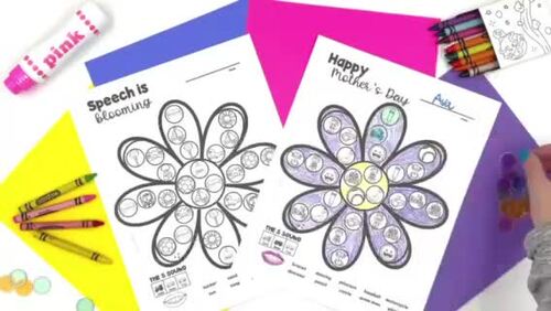 Spring Articulation Dot Art Mother's Day Speech Therapy Activity NO PREP!