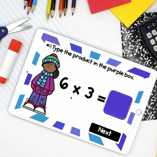 Multiplying by 3, 6 and 9 Boom Cards | Winter Themed Digital Task Cards