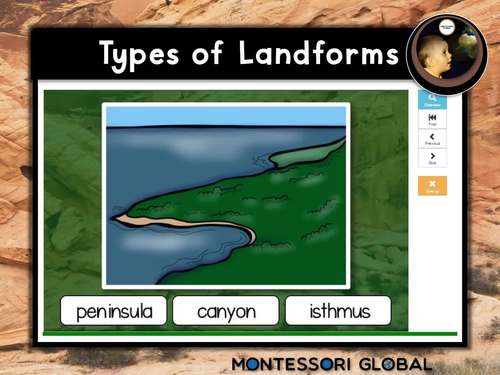Types of Land Forms | Printable Montessori Nomenclature and Boom Cards
