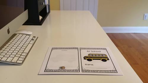 Back to School Themed Writing Center for PreK, Kindergarten, and ...