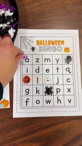 Halloween Alphabet Letters and Sounds Bingo Kindergarten Activity