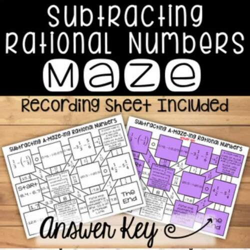 No Prep Subtracting Rational Numbers Maze by Thriving Teacher Inc
