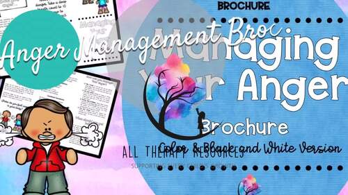 ANGER MANAGEMENT Counseling Brochure for Kids - SEL School Counselor ...