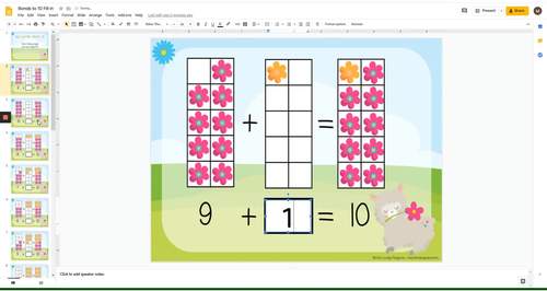 Pairs of ten number bonds to 10 making 10 Google Slide Activity | TpT