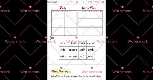 Action word cut and paste sorting practice worksheet by Chirp Chirp ...