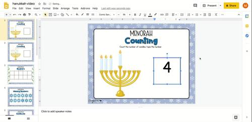 Kindergarten Hanukkah Digital Activities for Google Slides Distance ...
