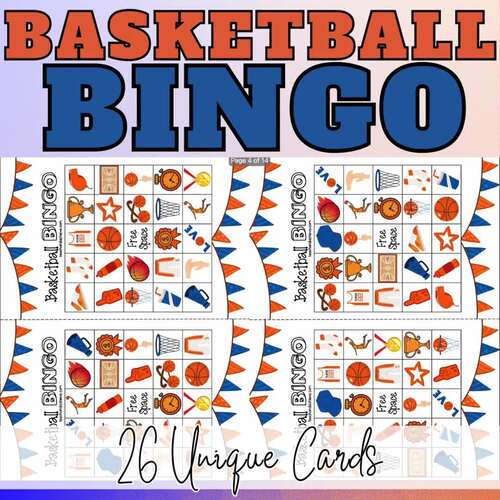 Basketball BINGO Cards, March Basketball Madness Activity, BINGO Game ...