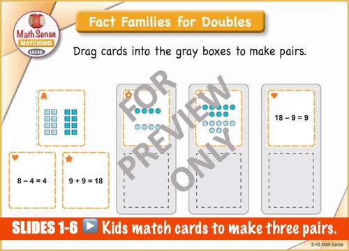 1st Grade Doubles Fact Families DIGITAL MATCHING: 20 PPT / Google ...
