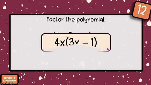 Factoring by GCF Bingo Game (Includes 24 Bingo Cards and Recording Sheets)