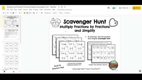 Multiplying Fractions Digital Scavenger Hunt Activity by All in a Teacup