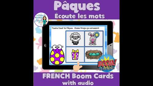 Pâques: French Easter Digital Task Cards for Listening - BOOM CARDS