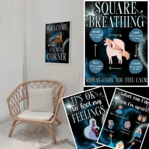 Magic Minds Calming Corner Poster Set | Fantasy Classroom SEL Decor