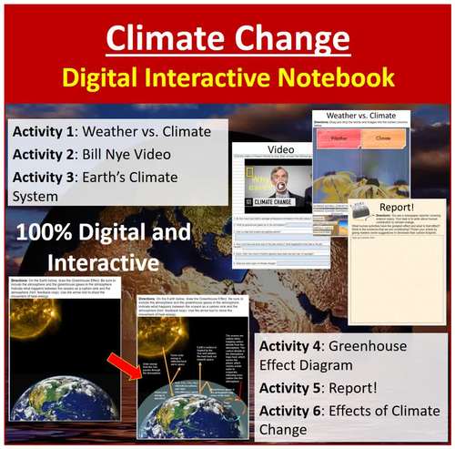 Climate Change - Digital Interactive Notebook by Teach With Fergy