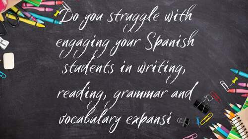 The School in Spanish Writing and Vocabulary Activities 1 - 3 Grade BUNDLE