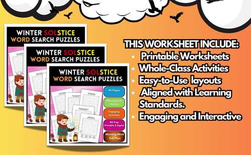 Winter Solstice Word Search Activities Morning Work 4th,5th,6th,7th,8th ...