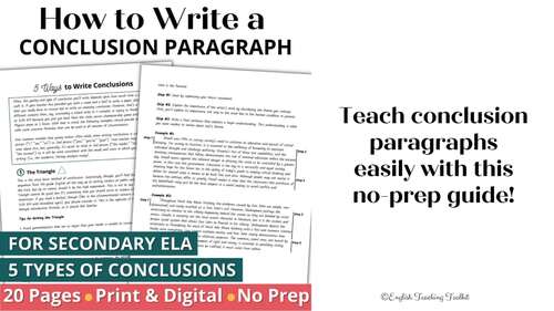 How to Write an Essay Conclusion - High School Essay Writing - Literary ...