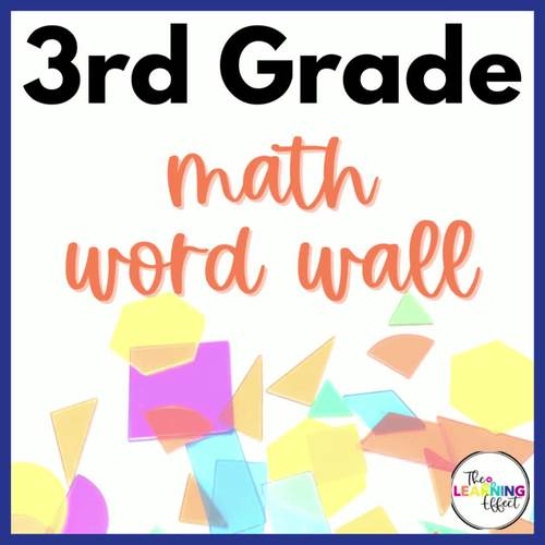 3rd Grade Math Word Wall | Printable Vocabulary Cards and Digital ...
