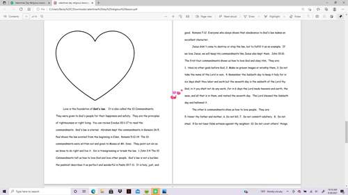 Valentines Day Religious Bible Lesson Worksheets | TPT