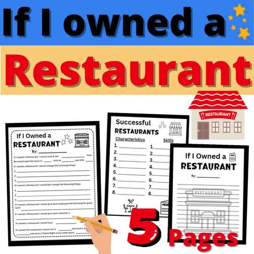 If I owned a Restaurant Writing Activity Resource by IncredibleDesigns