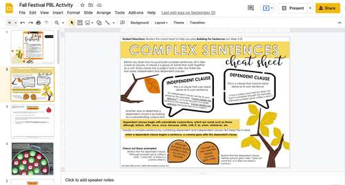 ELA Project-Based Learning Activity: Fall Festival -- DIGITAL and PRINT