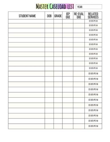 Special Education Rainbow IEP Caseload Management Binder by The Primary ...