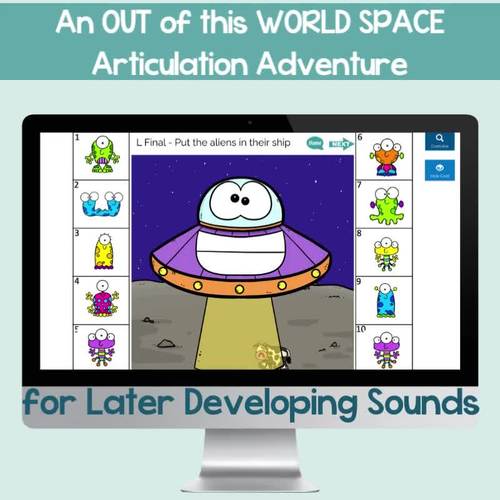 Outer Space NO PREP Articulation for Later Developing Sounds Boom Cards™
