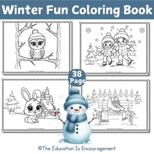 Simple Coloring Book for Winter Theme Toddler-Friendly Winter Coloring ...