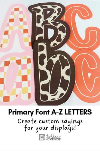 Primary Font Fall Bulletin Board Letters Giddy Up Fall Western ...