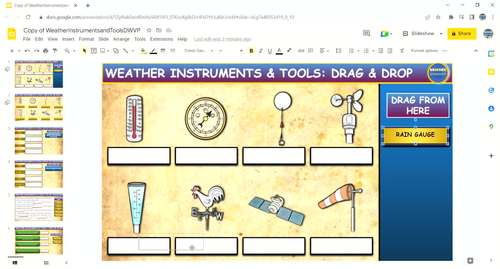 Weather Instruments and Tools: Drag & Drop Worksheet: Google Slides ...