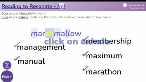 m to resonate- words & phrases - voice therapy resonance therapy