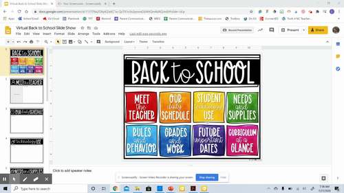 Virtual Open House Slide Show | Back to School | DISTANCE LEARNING