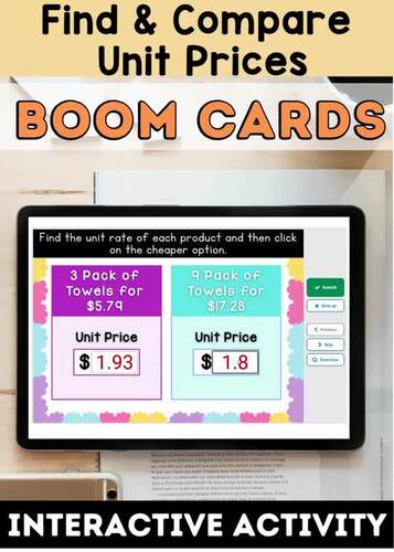 Unit Rate & Best Buy Practice | Comparing Unit Prices | BOOM™ Cards