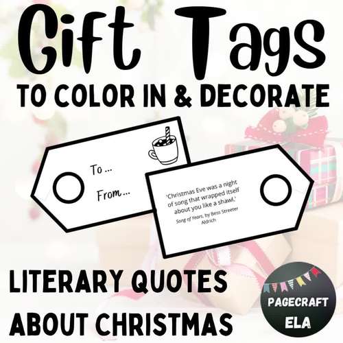 Print and Color Gift Tags with Literary Quotes about Christmas by ...