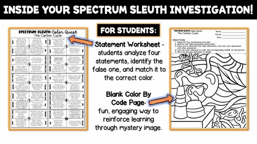 The Carbon Cycle Color by Code | Spectrum Sleuth Science Activity