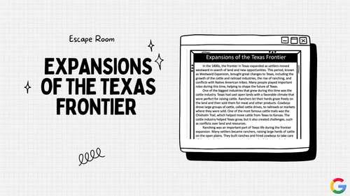 Expansion of the Texas Frontier Escape Room by Yellow Rose Educators