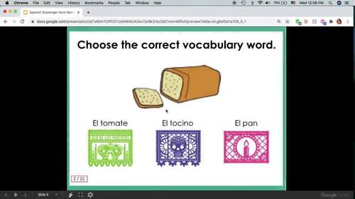 Spanish Scavenger Hunt - Food Vocabulary by Miss Senorita | TPT