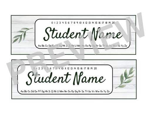 Editable Student Desk Labels: Farmhouse Muted Green by Episode in ...