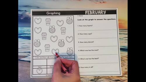 Graphs - February - Valentine's Day Theme by Car-Mel Learning | TPT
