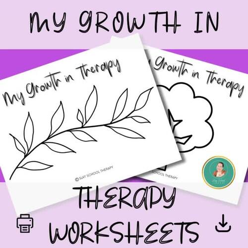 My Growth in Therapy Worksheets, Progress Tracker, Termination Activity