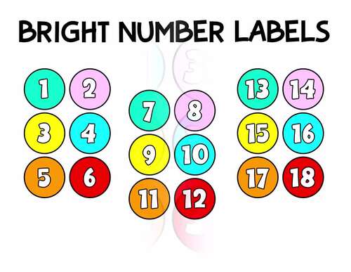 Printable Calendar Number Labels, Cubby Labels, Book Bin Labels, Number ...